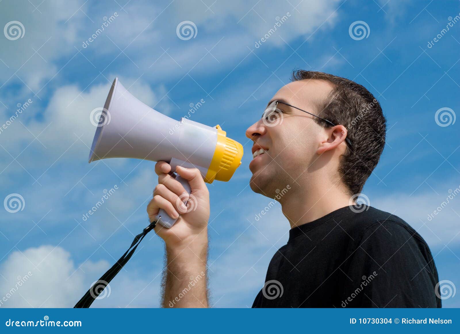 Man with Megaphone stock photo. Image of caucasian, person - 10730304