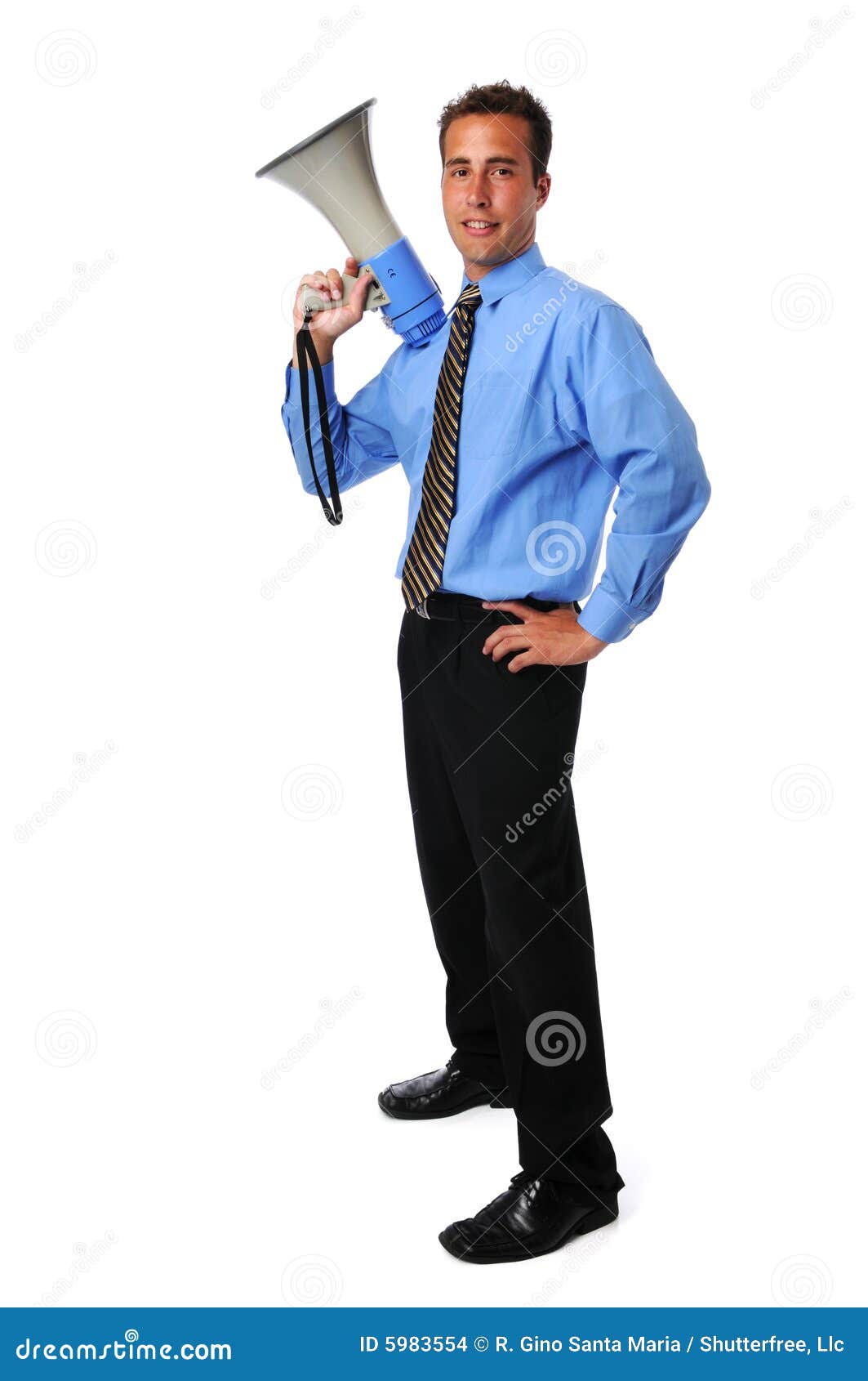 Man with Megaphone stock photo. Image of isolated, male - 5983554