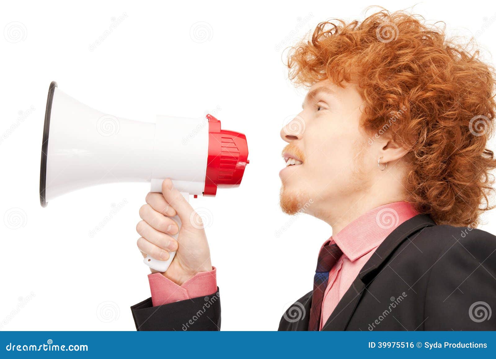 Man with megaphone stock photo. Image of audio, cheerful - 39975516