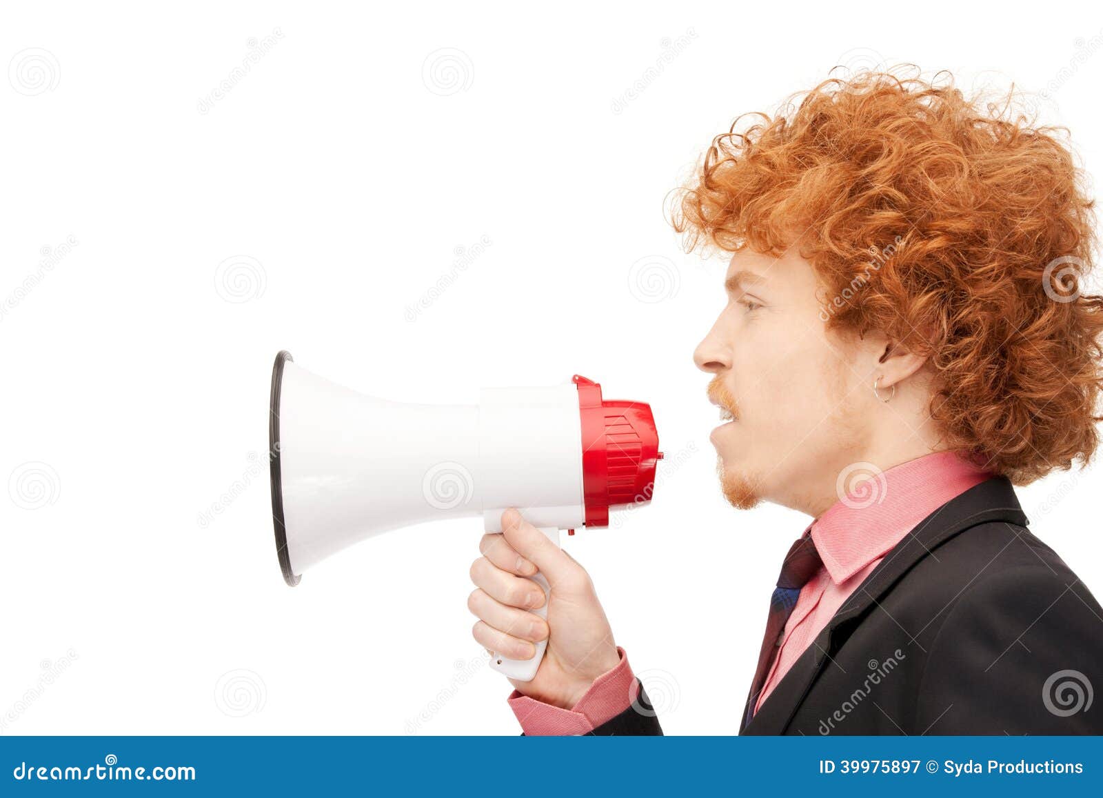 Man with megaphone stock image. Image of electric, advertisement - 39975897