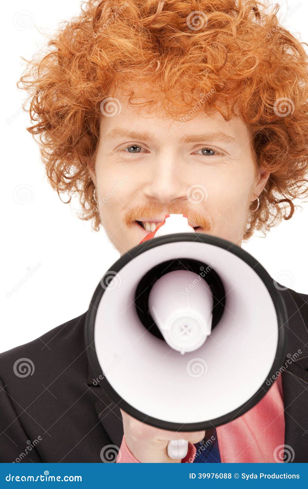 Man with megaphone stock photo. Image of megaphone, attractive - 39976088