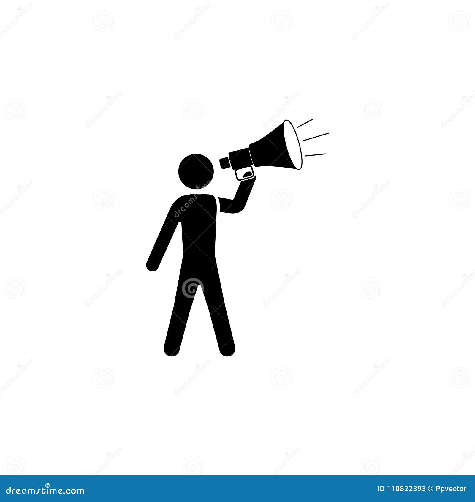 Man With A Megaphone Icon Stock Vector Illustration Of Person 110822393