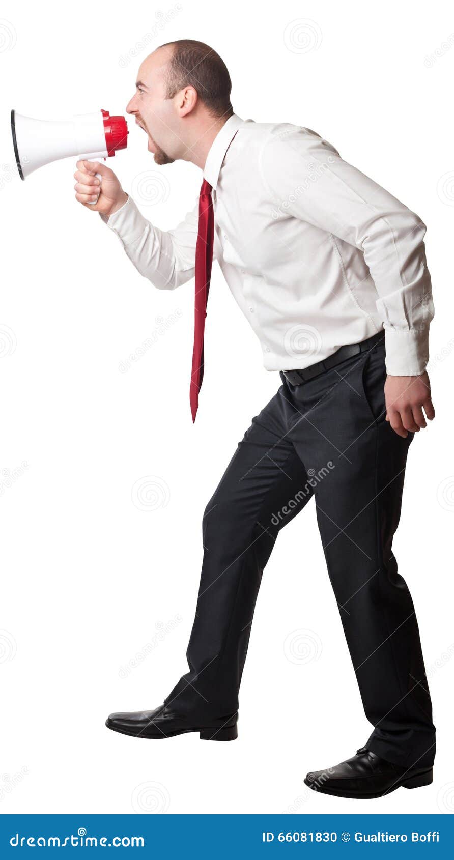 Man with megaphone stock photo. Image of isolated, speaker - 66081830