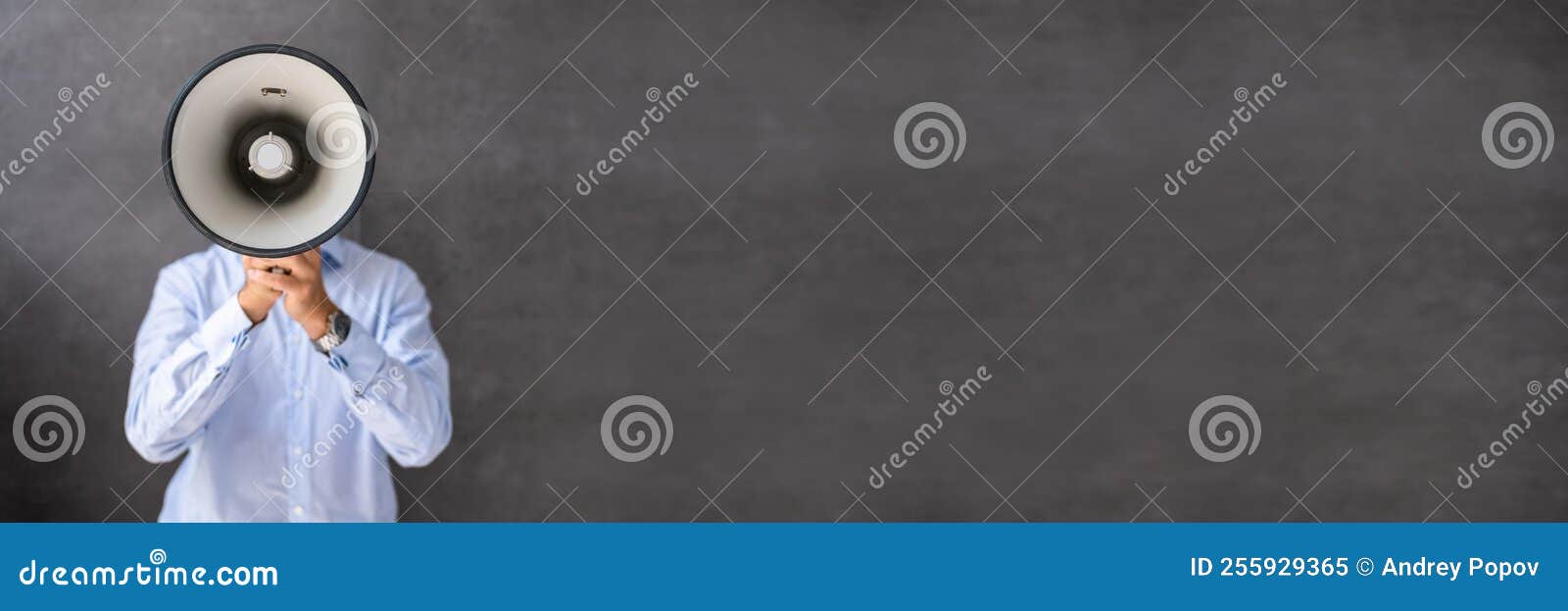 Man with Megaphone Warning Voice Announcement Stock Image - Image of ...