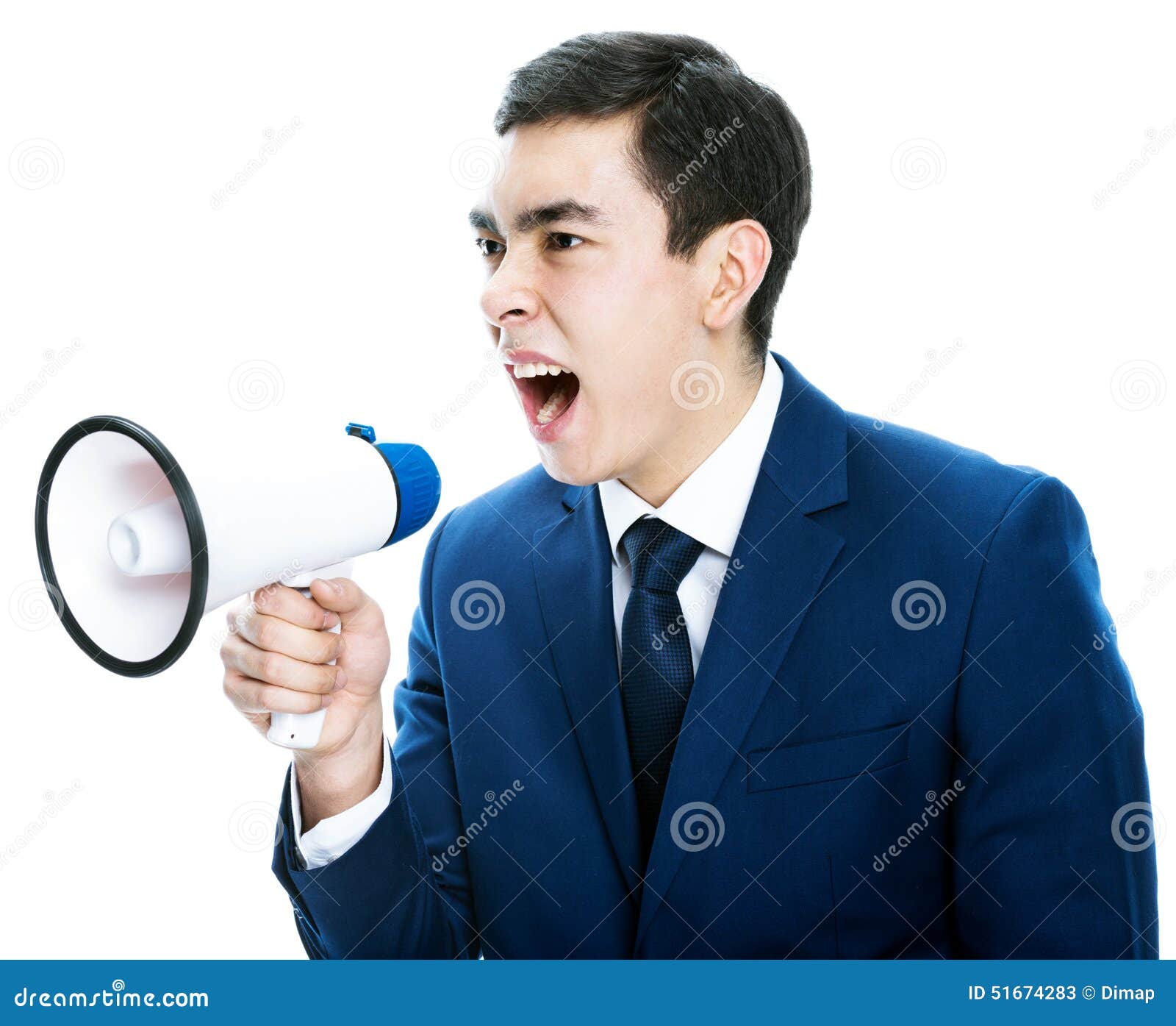 Man with megaphone stock image. Image of megaphone, holding - 51674283
