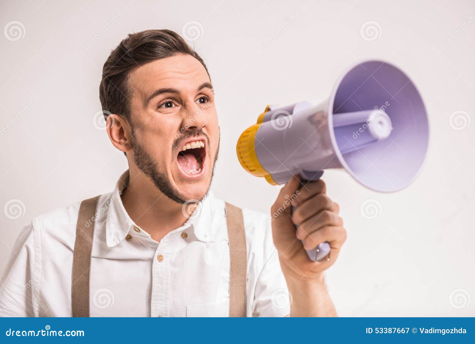 Man with megaphone stock image. Image of people, caucasian - 53387667