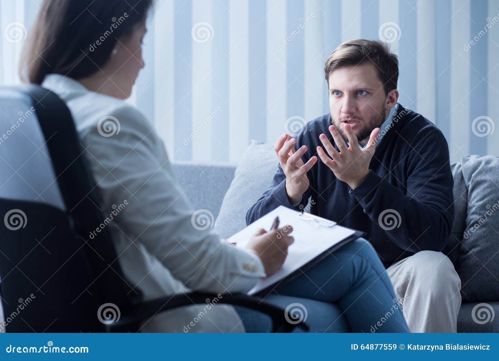 Man with Mental Health Problem Stock Image - Image of session, talk ...