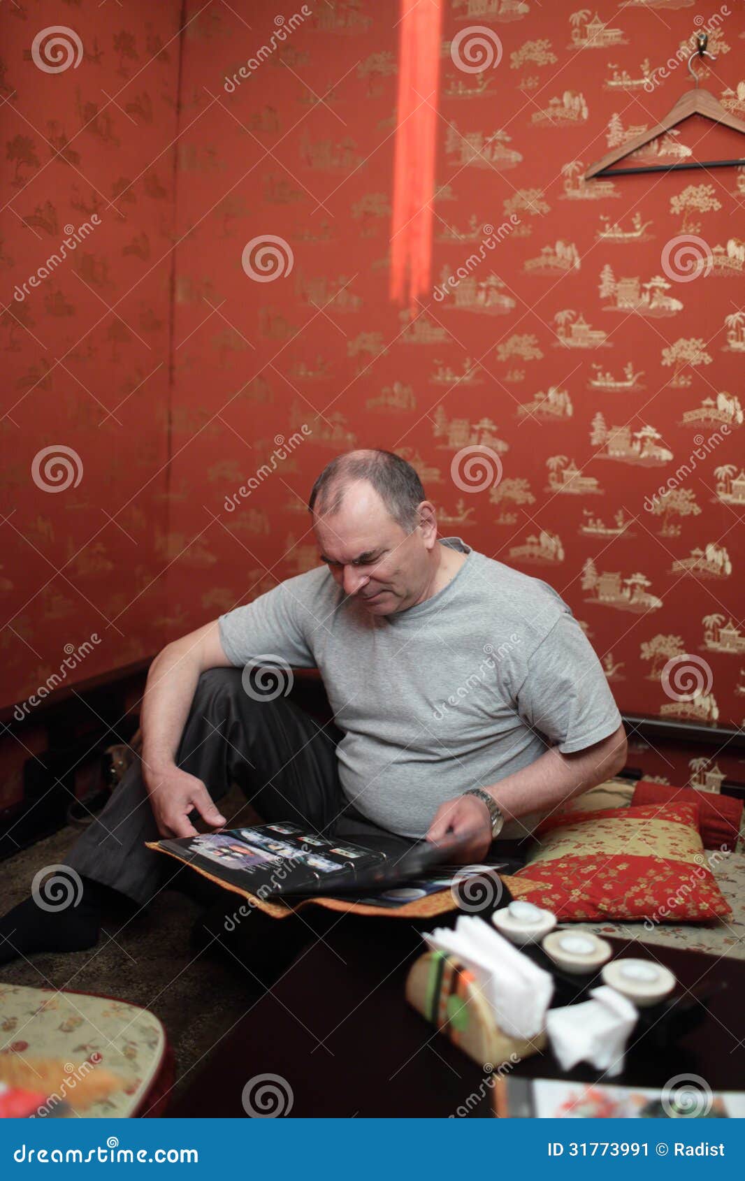 Man with Menu in Asian Restaurant Stock Image - Image of ordering ...