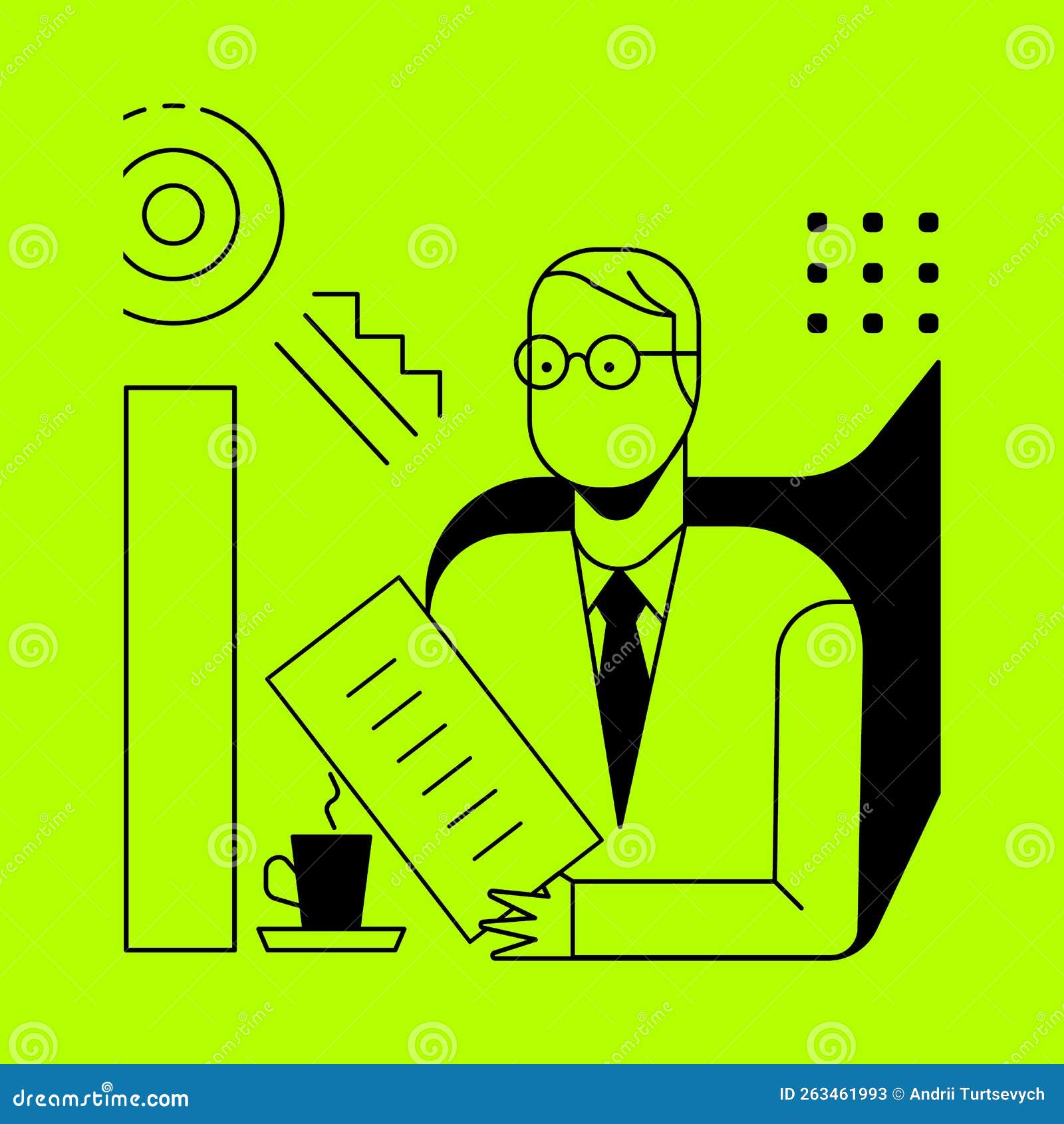 Man with Menu in a Cafe, Cartoon Style, Flat Vector Stock Vector ...