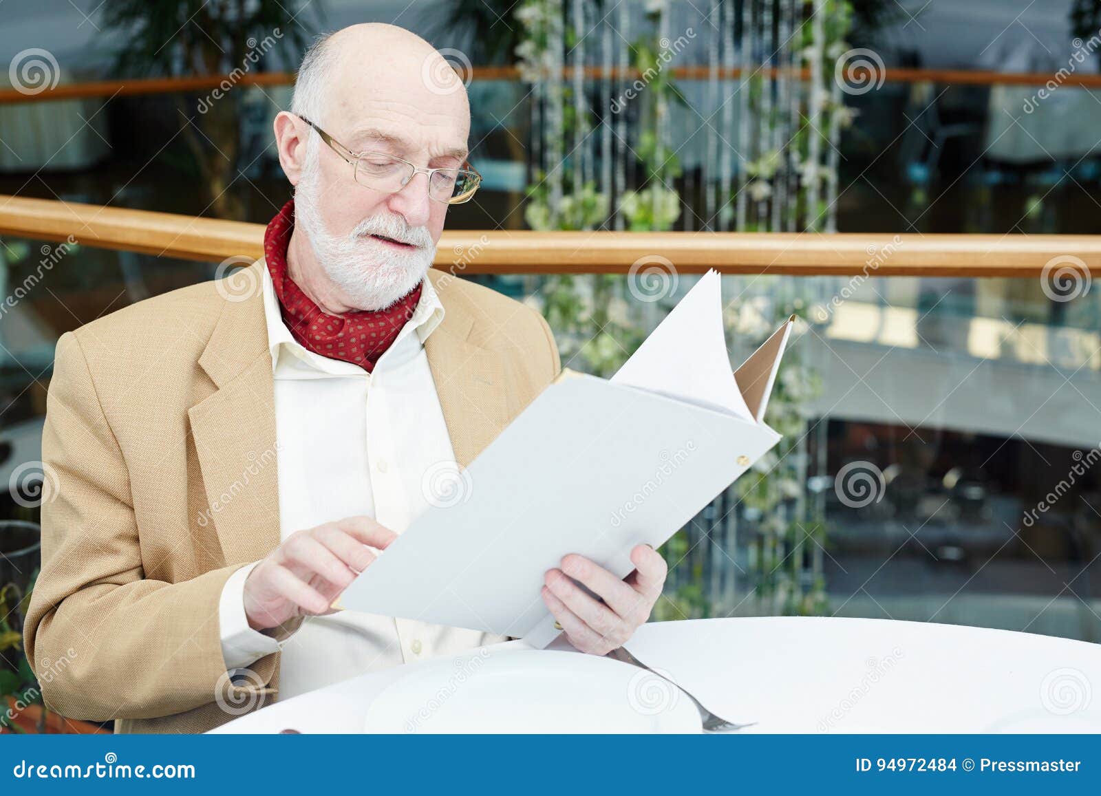 Man with menu stock photo. Image of grandfather, hungry - 94972484