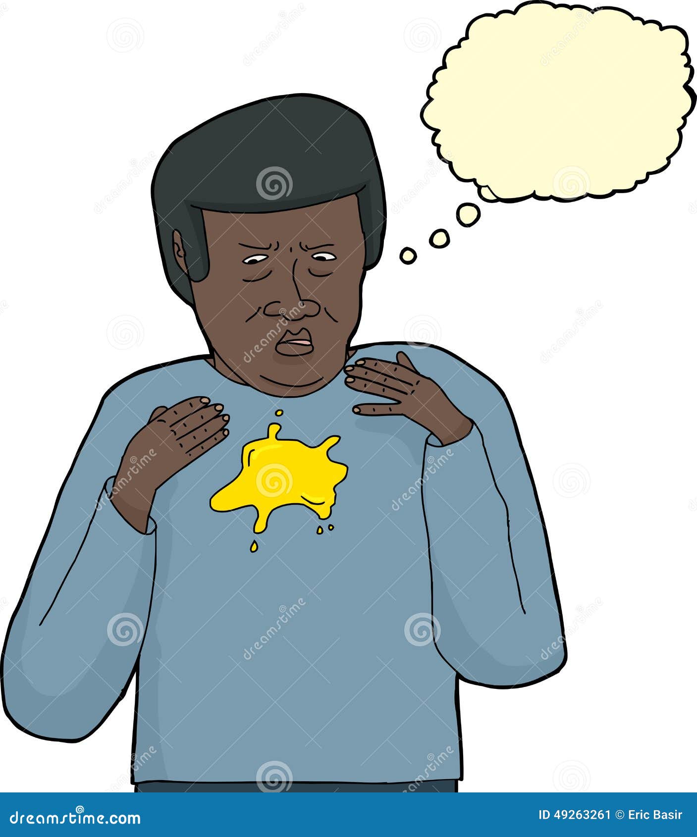 Man with Mess on Shirt stock illustration. Illustration of black - 49263261