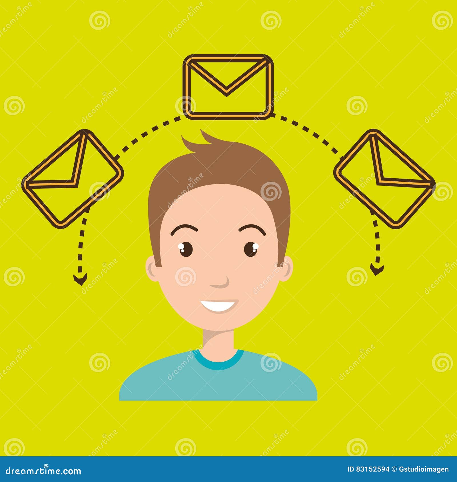 Man message email card stock illustration. Illustration of internet ...