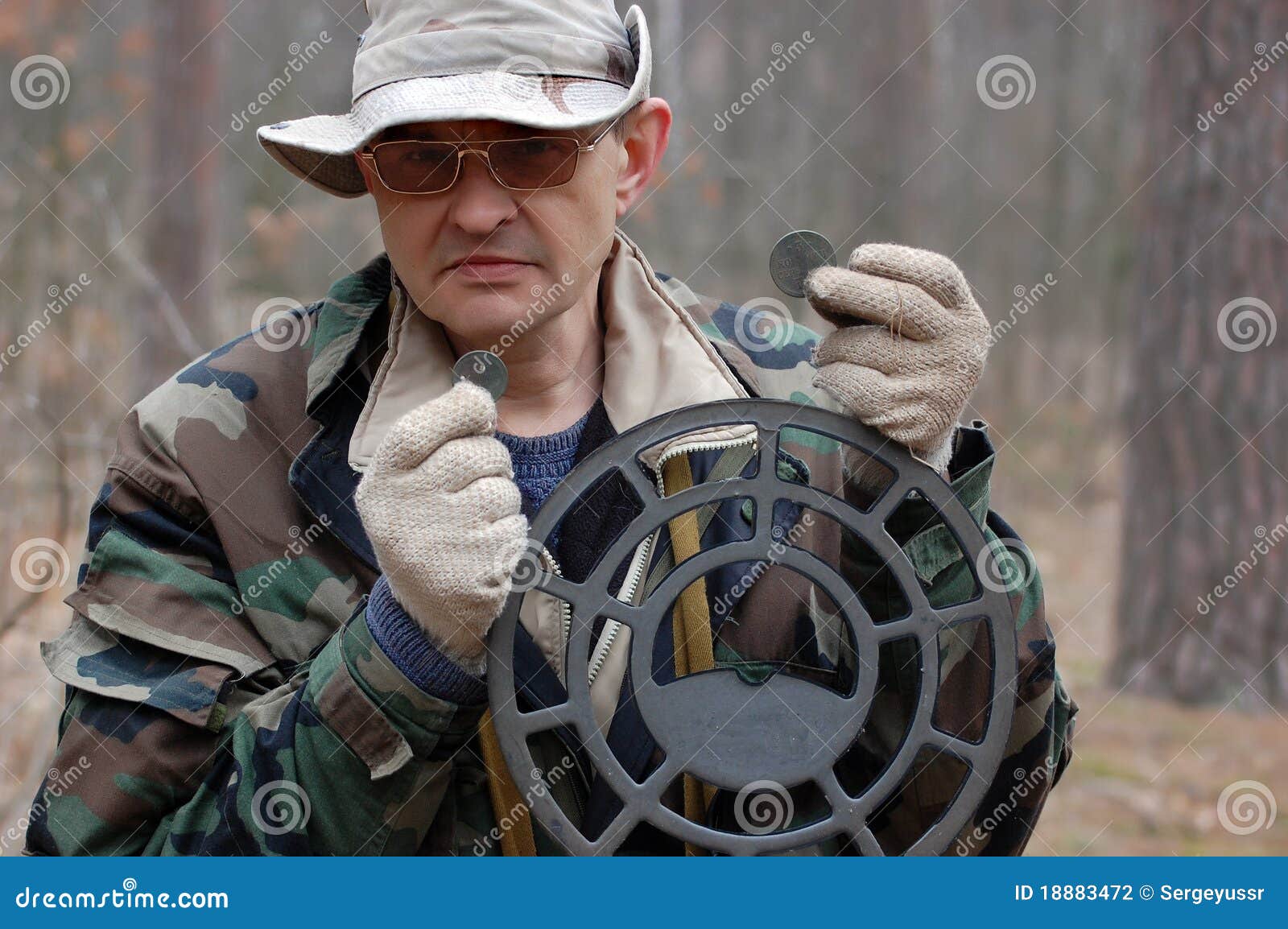 Man with metal detector stock photo. Image of crown, century - 18883472