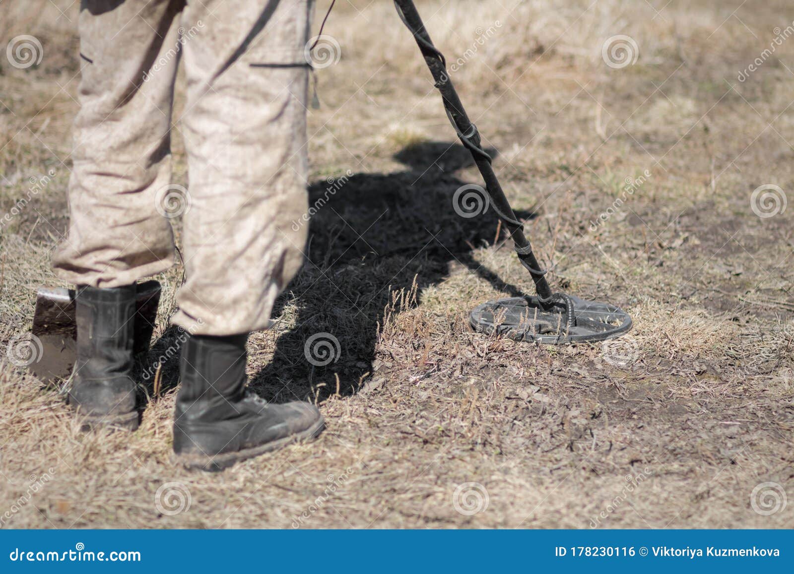 A Man with a Metal Detector. Close Up Stock Photo - Image of hobby ...