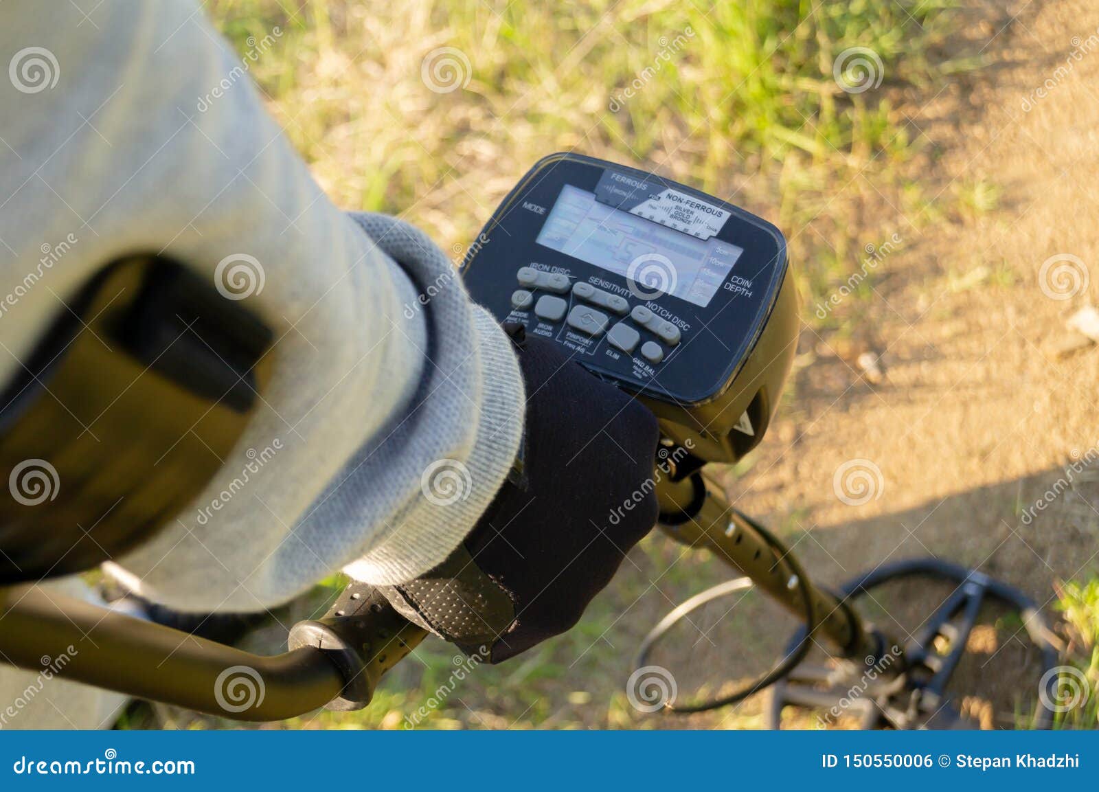Man with Metal Detector Looking for a Treasure Stock Photo - Image of ...