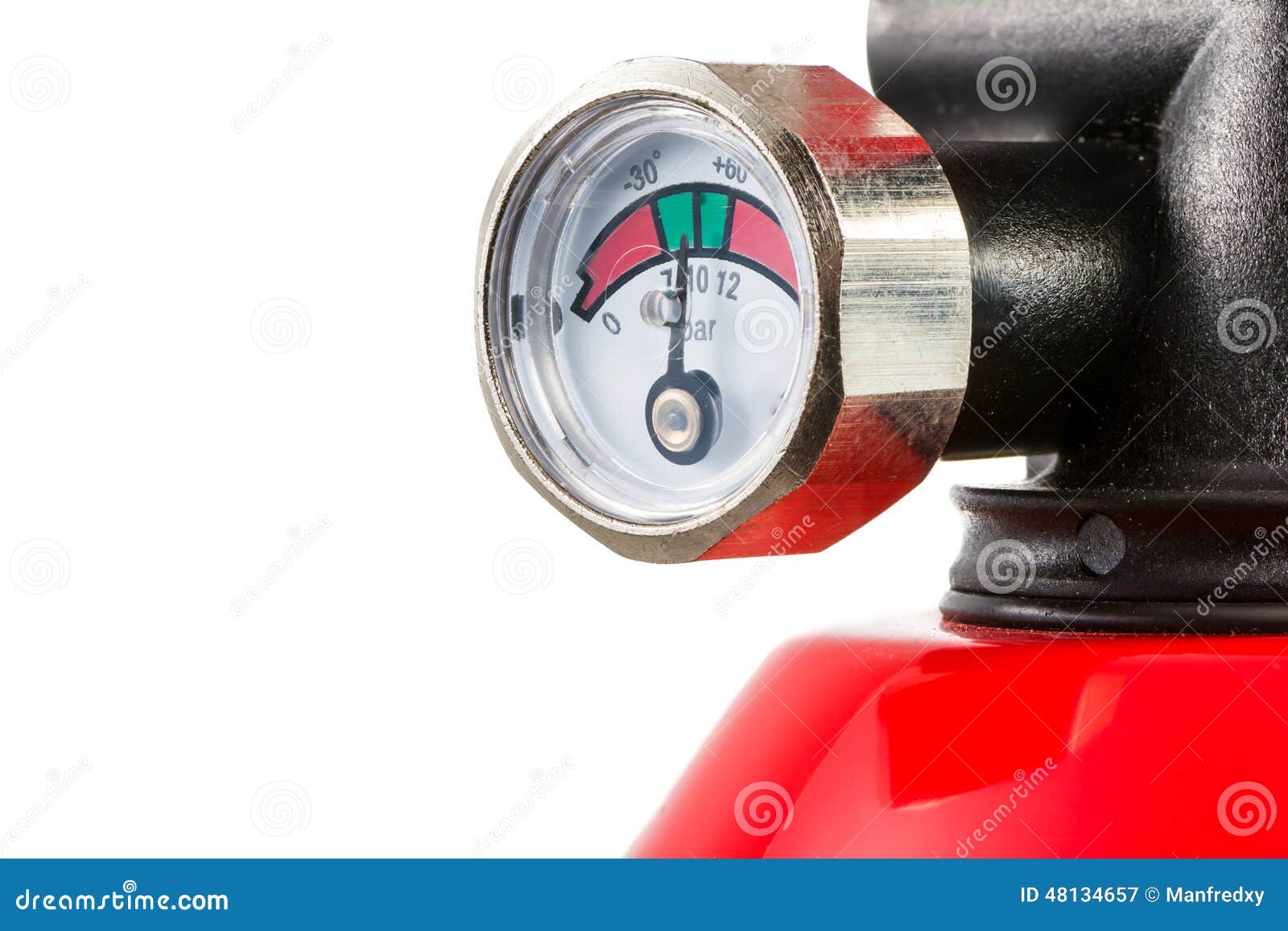 Manômetro de um extintor imagem de stock. Imagem de equipamento - 48134657