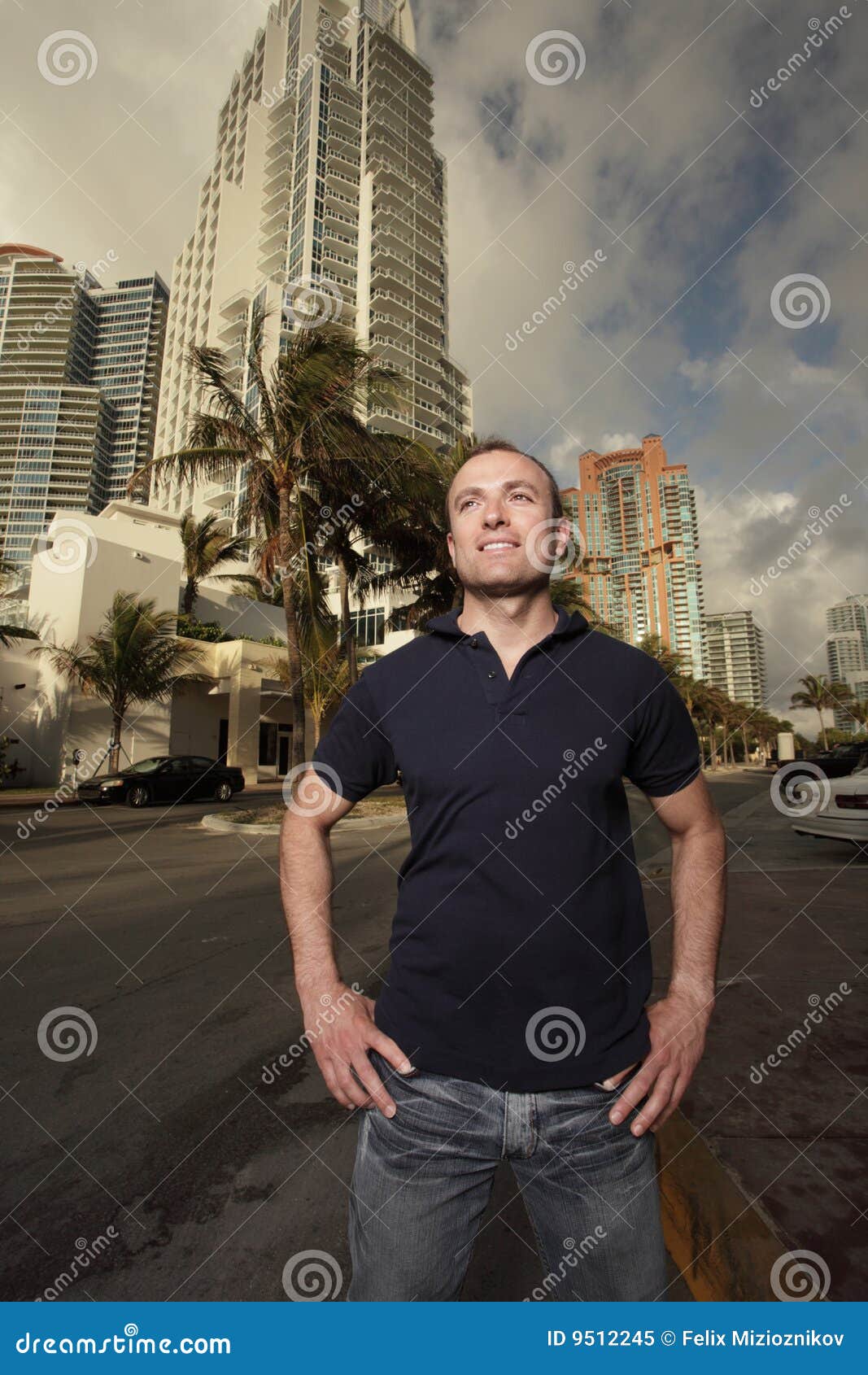 Man in Miami stock image. Image of miami, city, building - 9512245