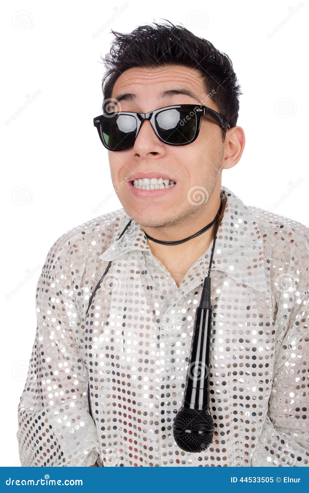 Man with mic isolated stock image. Image of musical, concert - 44533505