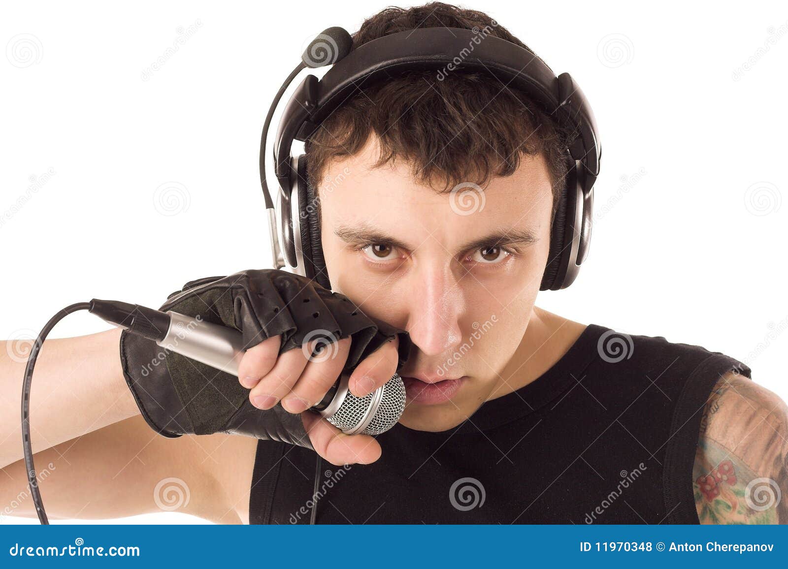 Man with microphone stock photo. Image of hand, lifestyles - 11970348