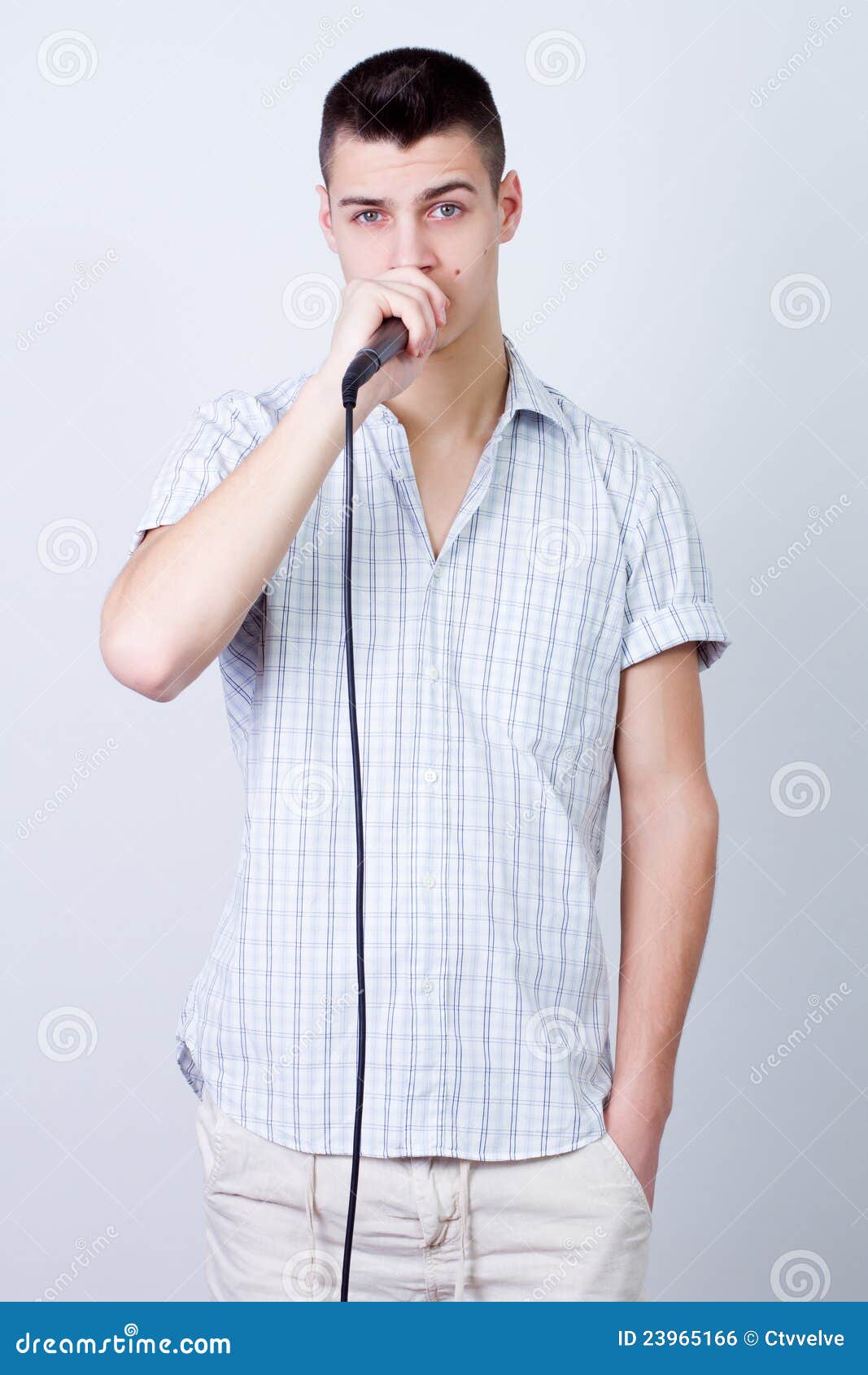 Man with a microphone stock photo. Image of song, singing - 23965166