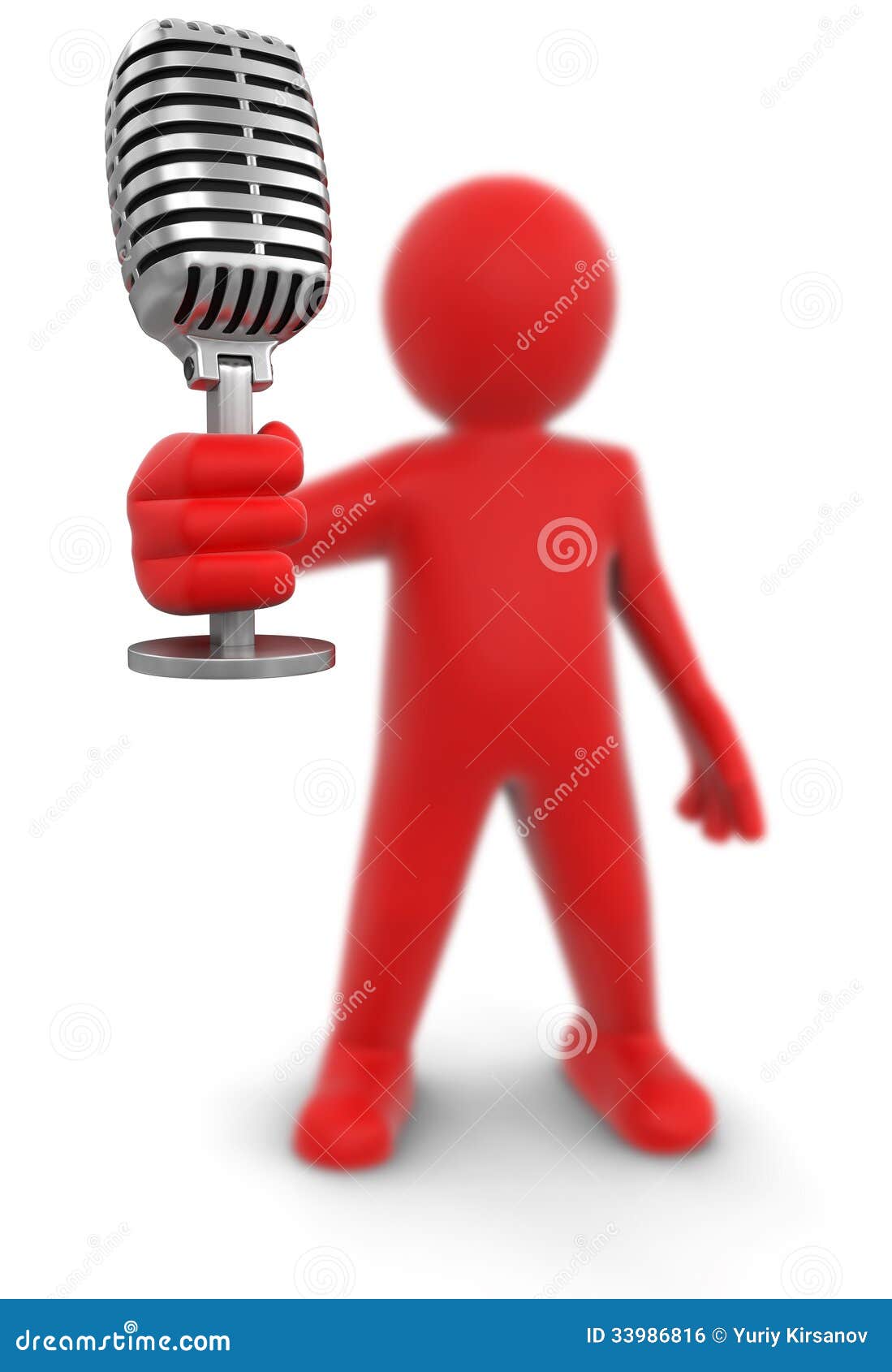 Man and Microphone (clipping Path Included) Stock Illustration ...