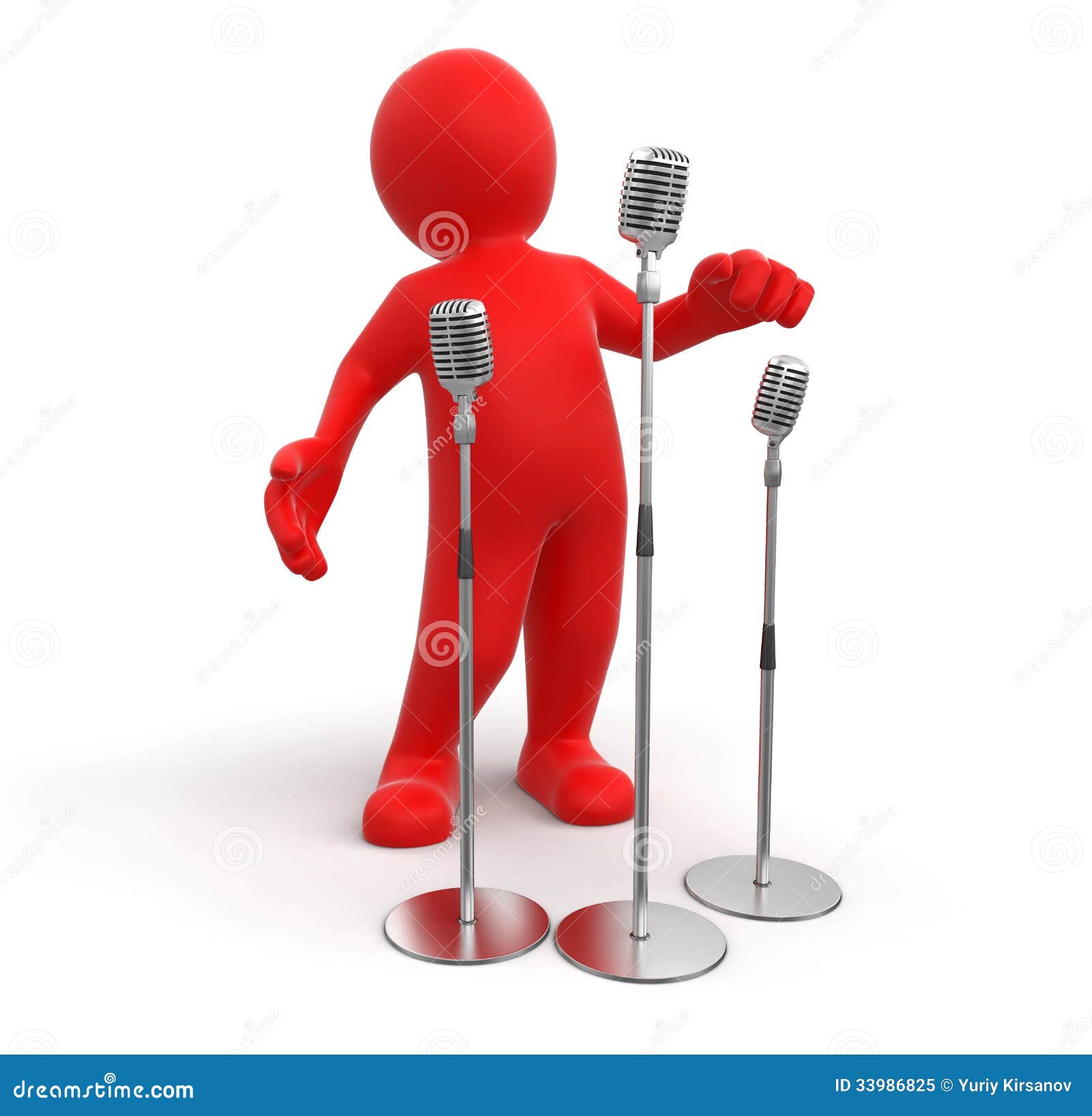 Man and Microphone (clipping Path Included) Stock Illustration ...
