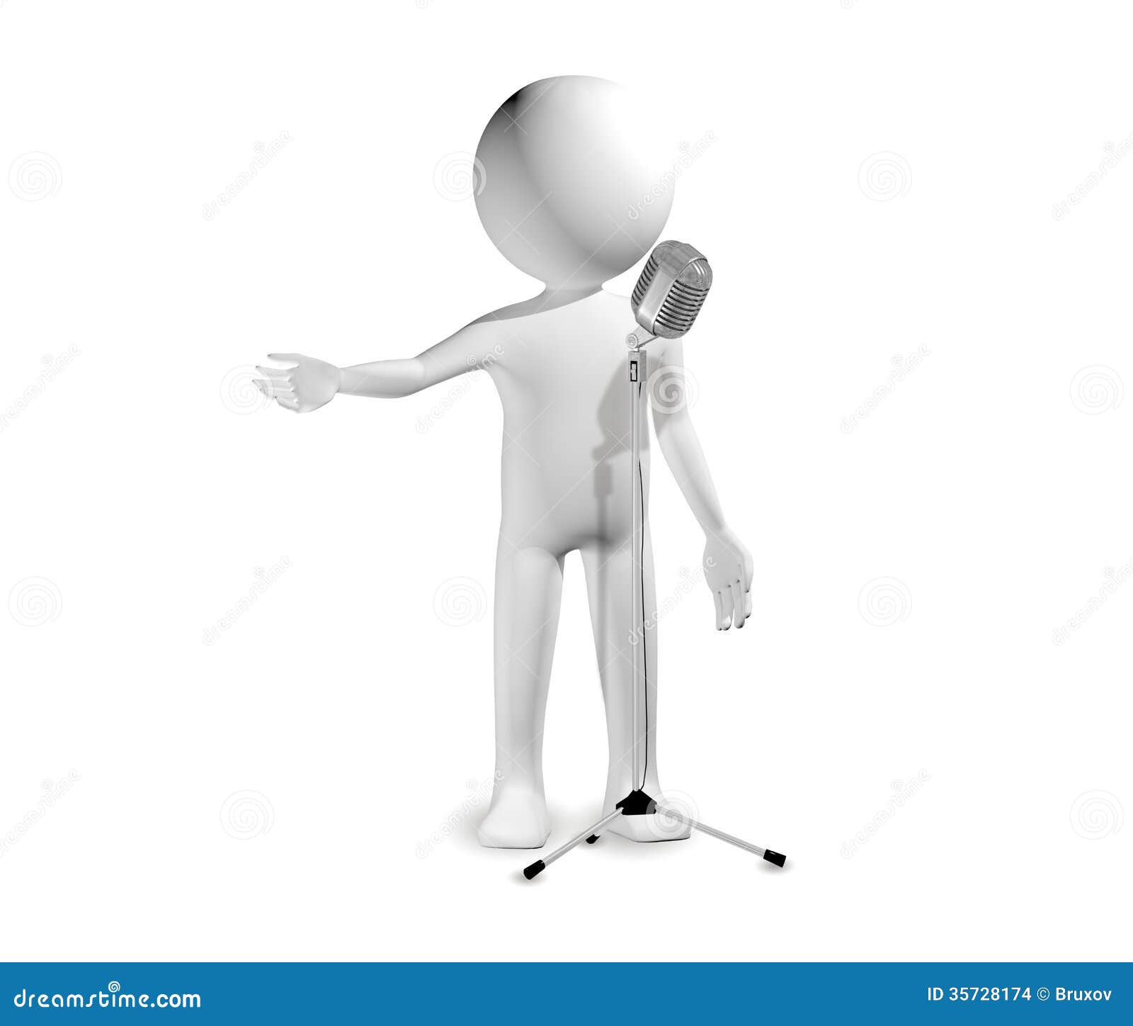 Man with microphone stock illustration. Illustration of singer - 35728174