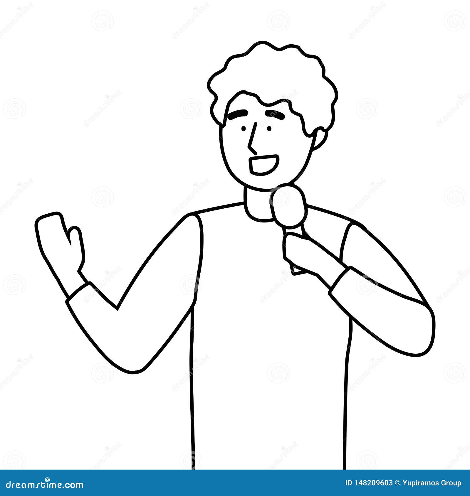 Man with microphone design stock vector. Illustration of avatar - 148209603