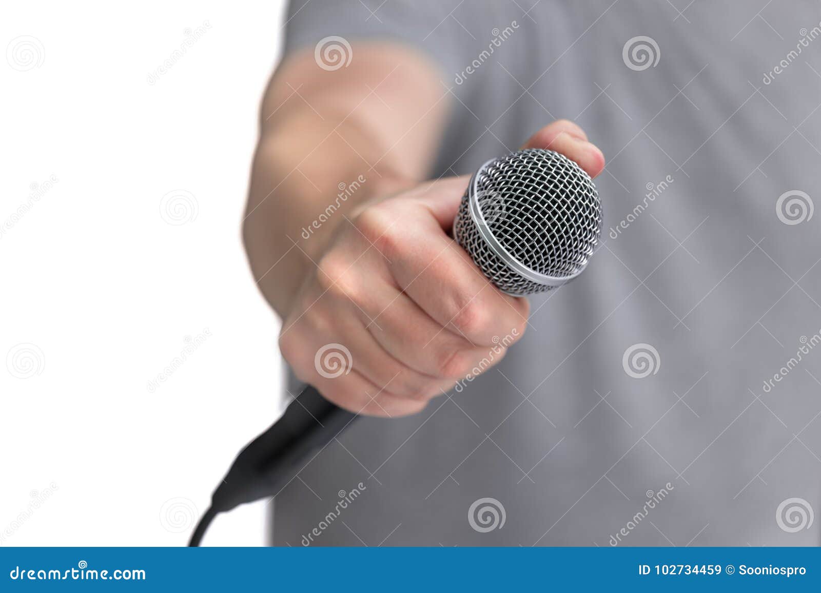 Man with a Microphone in His Hand Stock Image - Image of singer ...