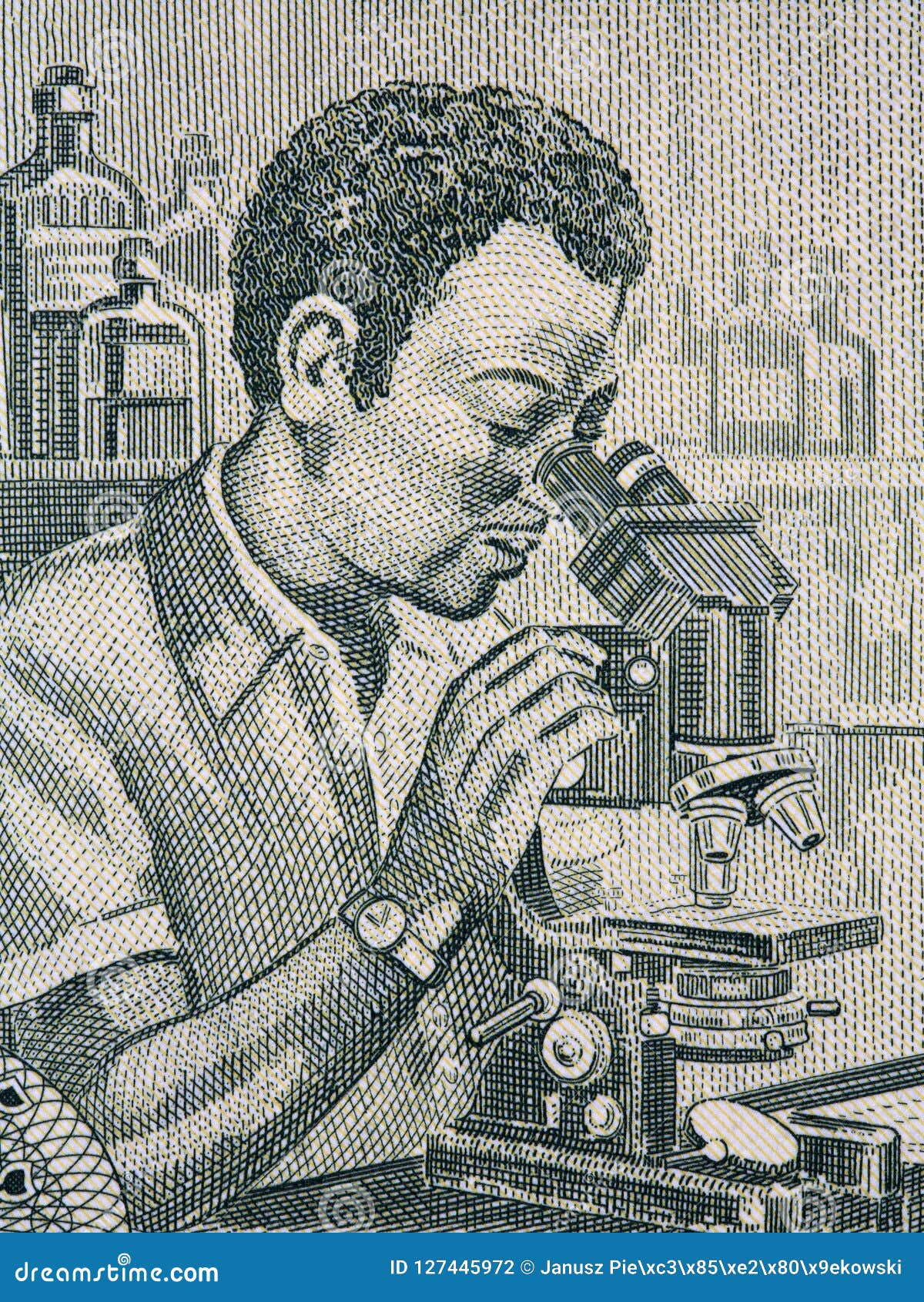 Man with a Microscope, Portrait Stock Photo - Image of portrait ...