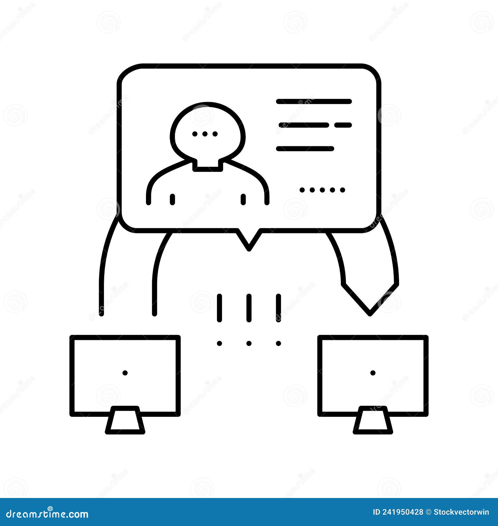 Man In Middle Attacks Line Icon Vector Illustration Stock Vector