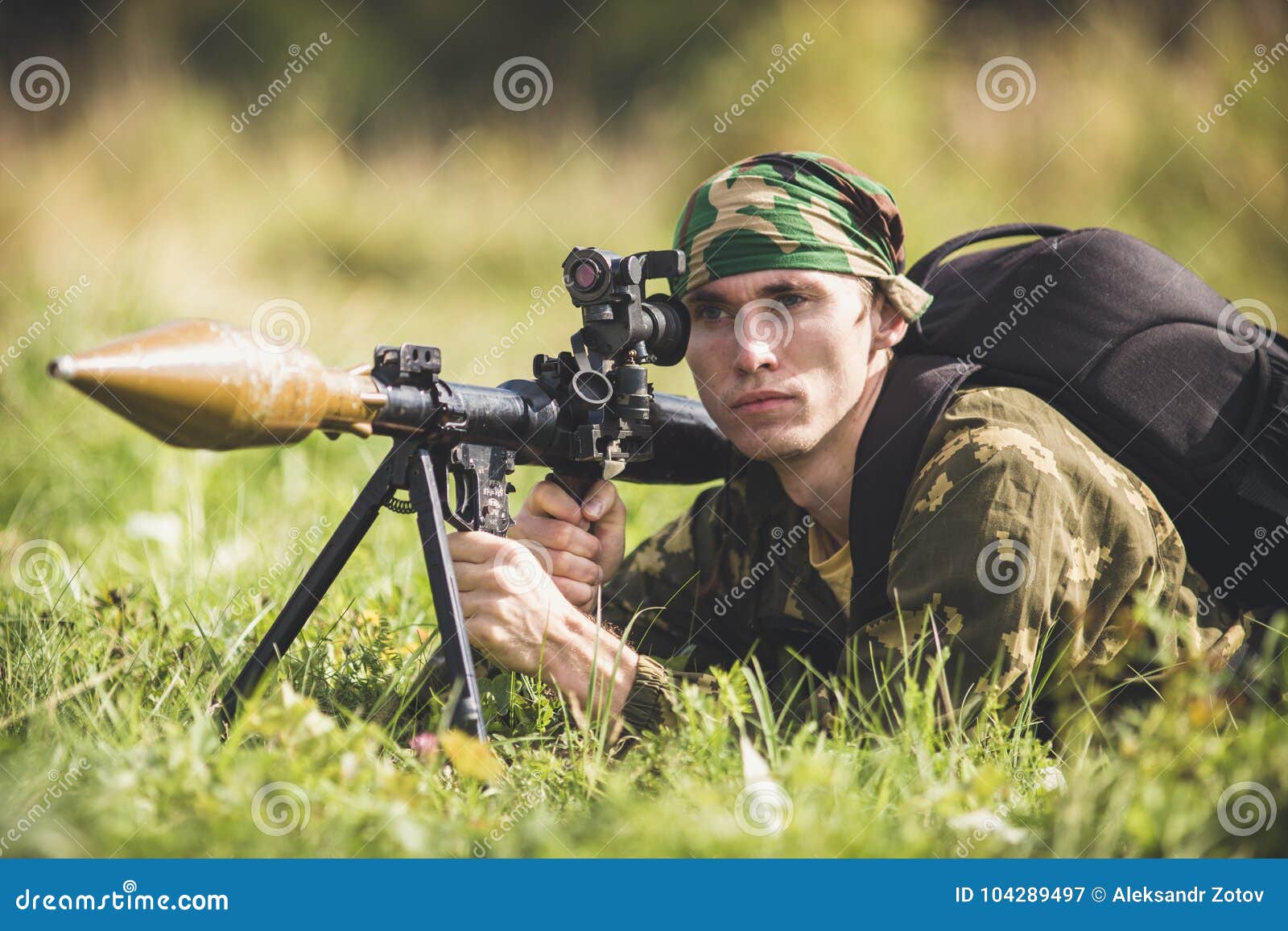 A Man Aims in Sight of Antiarmor Weapon Stock Image - Image of defense ...