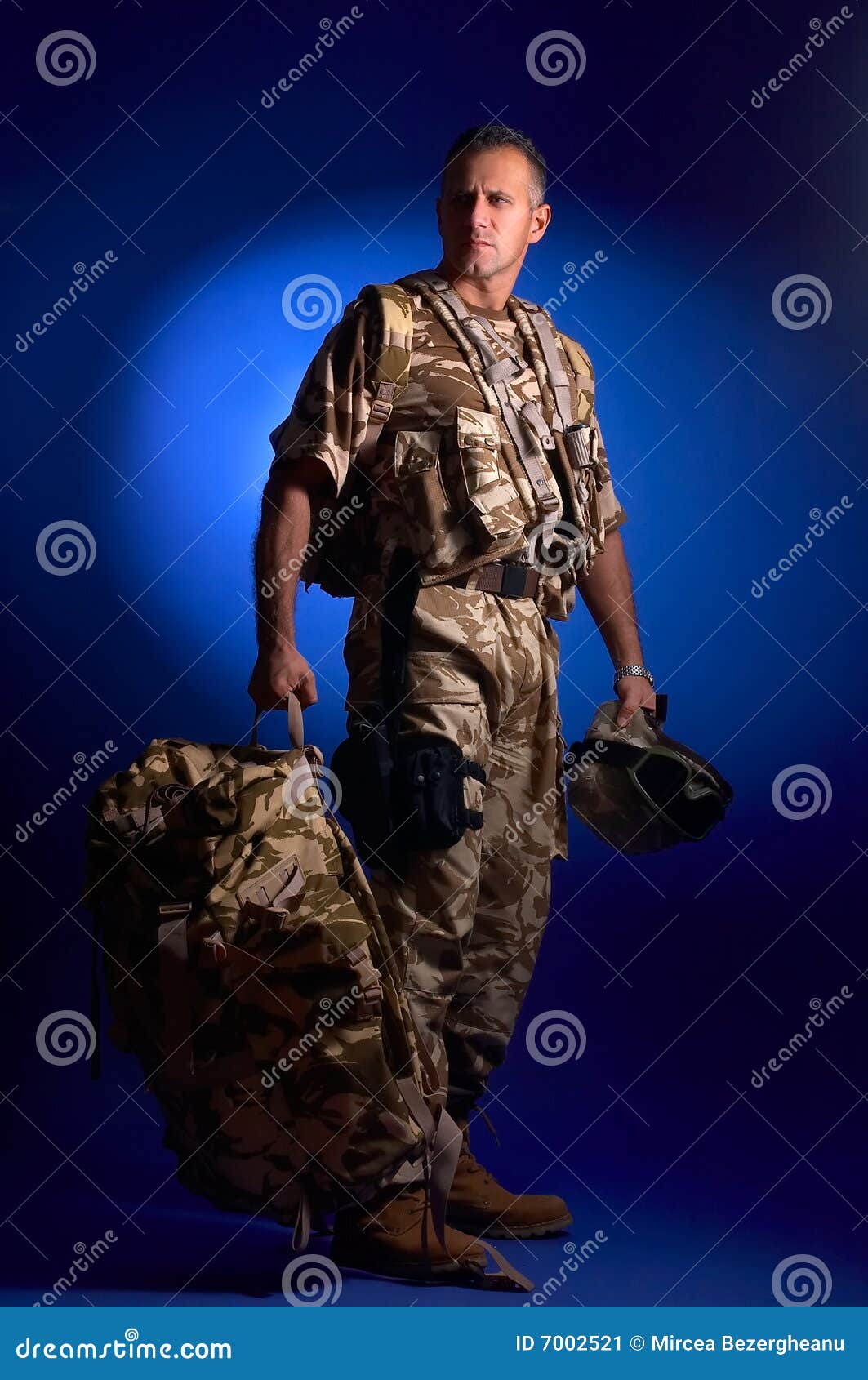Man with military uniform stock image. Image of camouflage - 7002521