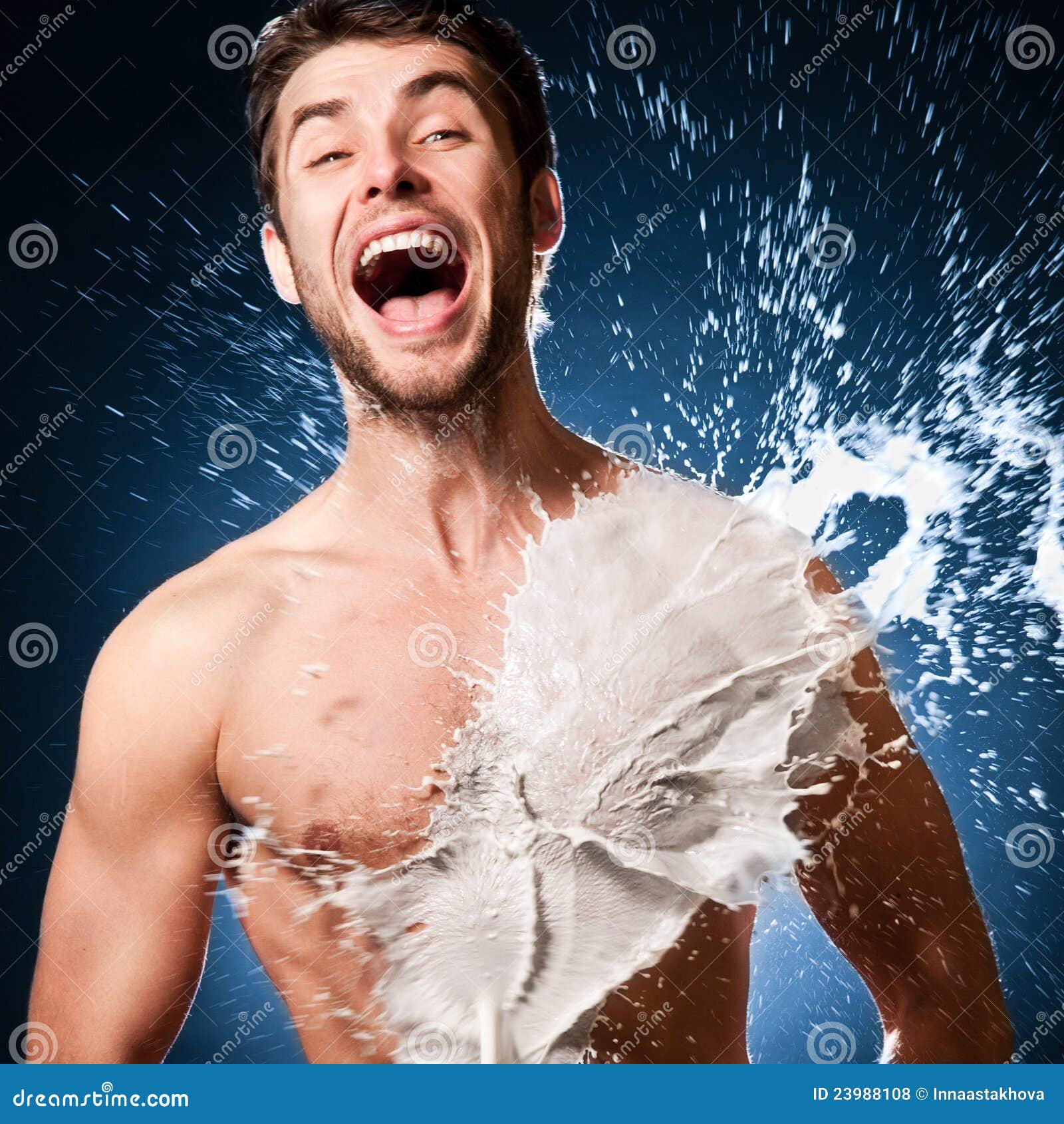 Man in the milk stock photo. Image of positive, desire - 23988108