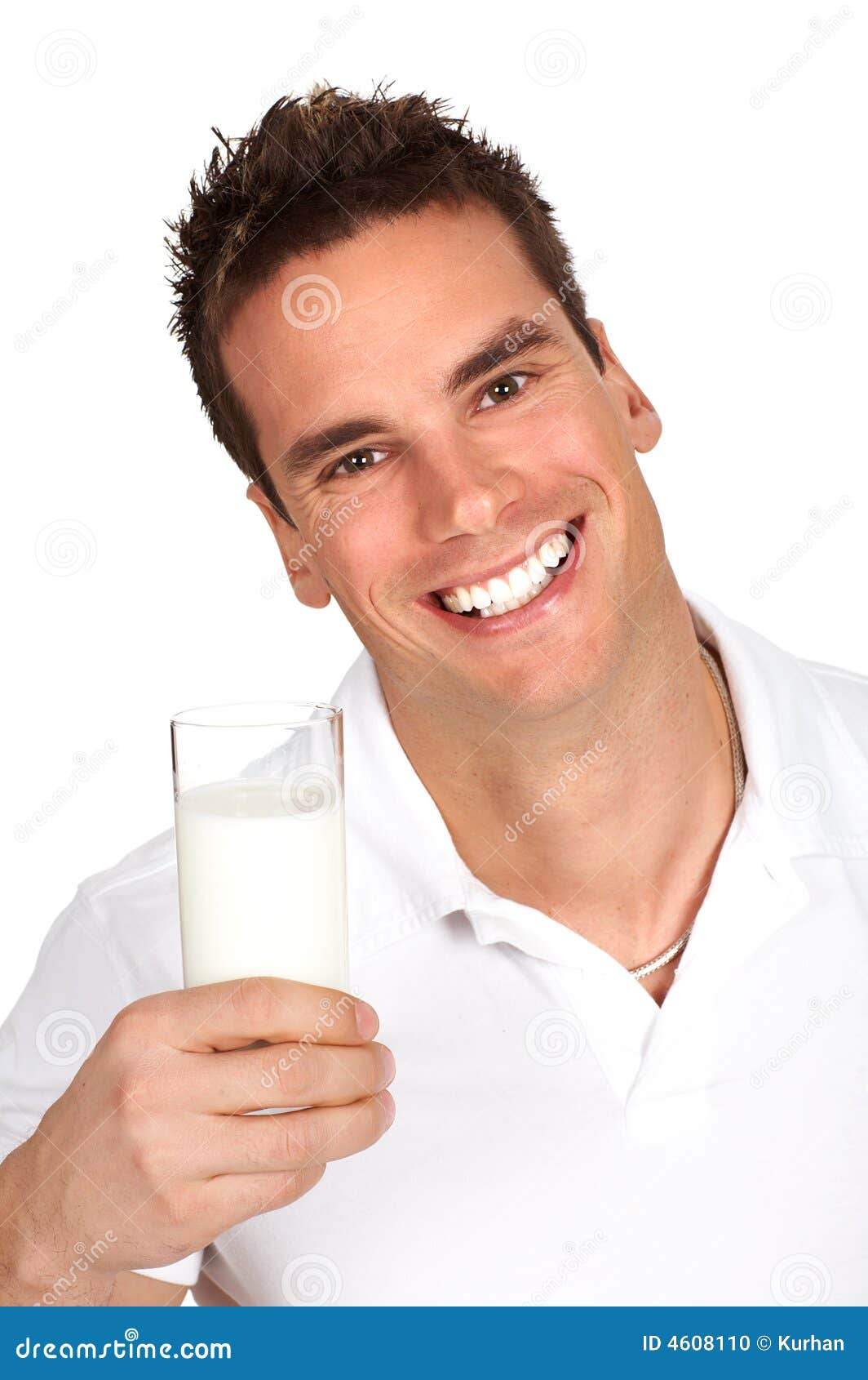 Man with milk stock photo. Image of nourishment, glass - 4608110
