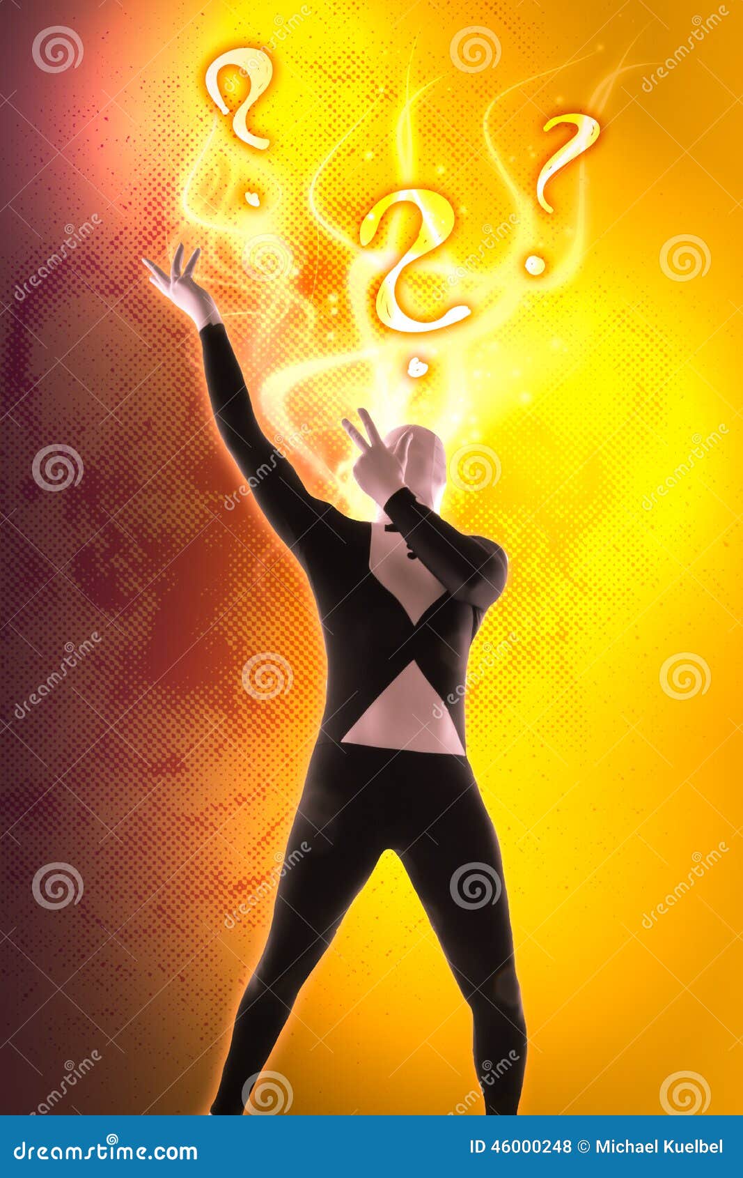 Man mime question faq stock photo. Image of mime, orange - 46000248