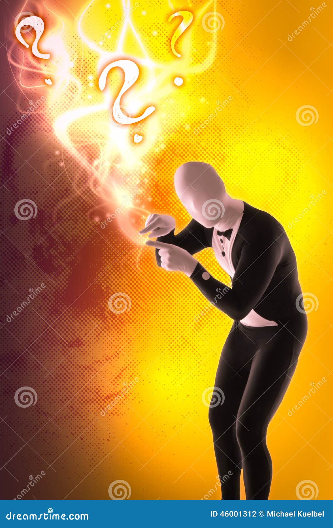 Man mime question faq stock photo. Image of mime, posing - 46001312