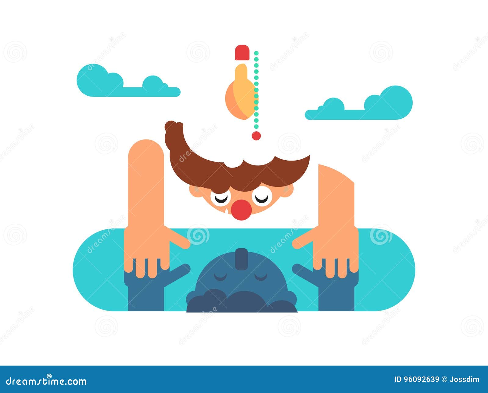 Man mind reflection stock vector. Illustration of hands - 96092639