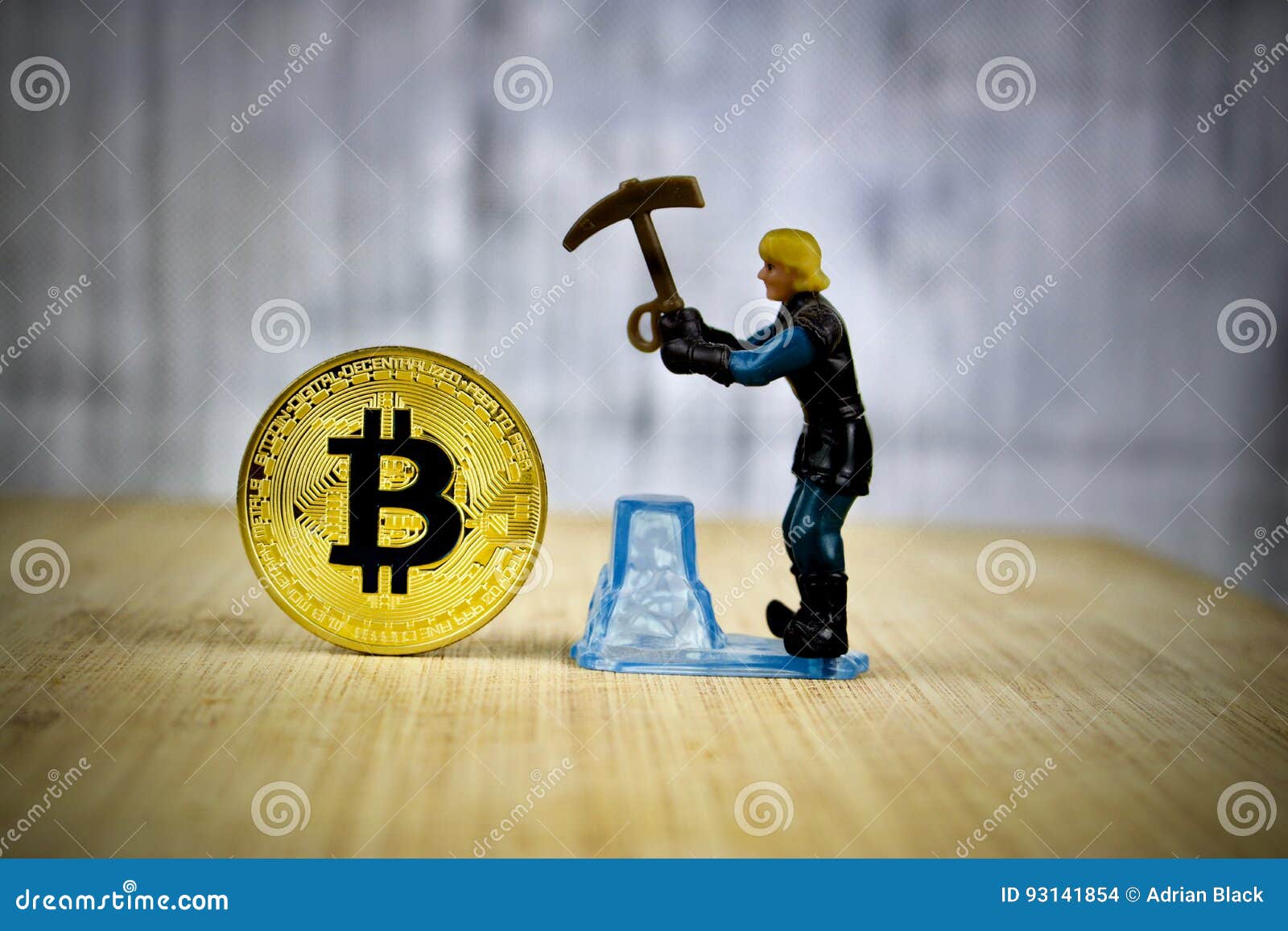 Man mining gold bitcoin stock photo. Image of trade, black - 93141854