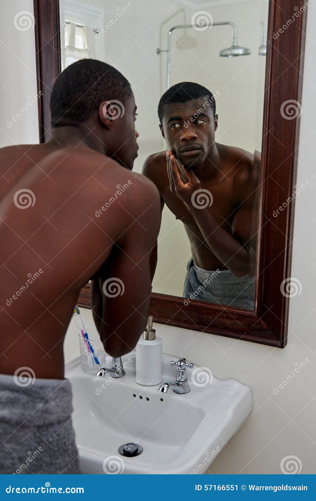 Man mirror face reflection stock image. Image of hygiene - 57166551