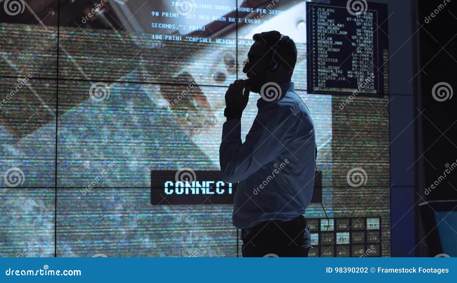 Man in Mission Control Center Stock Photo - Image of occupation, flight ...