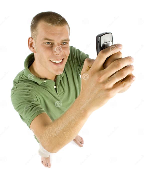 Man with mobile stock photo. Image of body, digital, hands - 1049600
