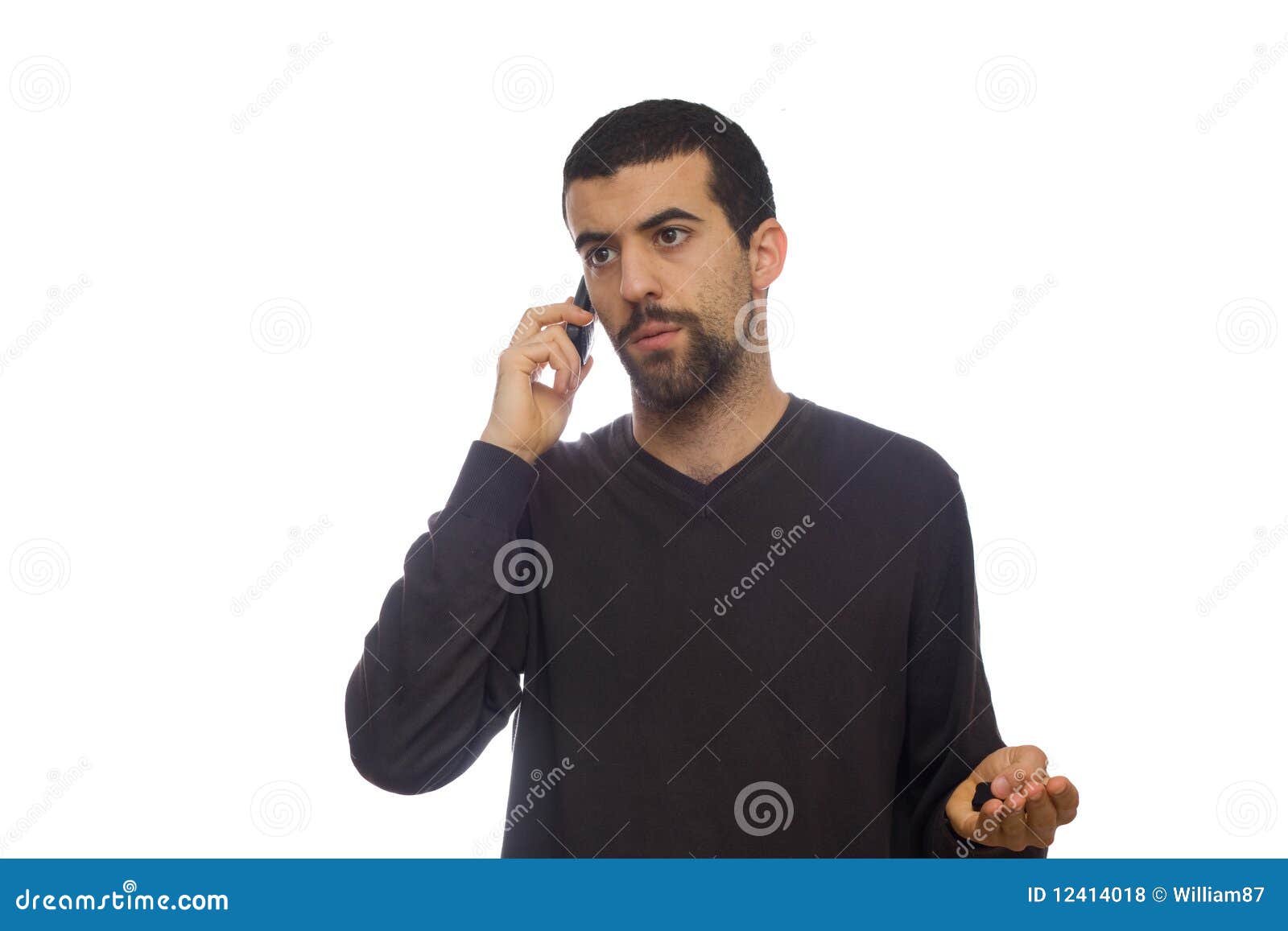 Man and mobile stock photo. Image of telephone, communication - 12414018