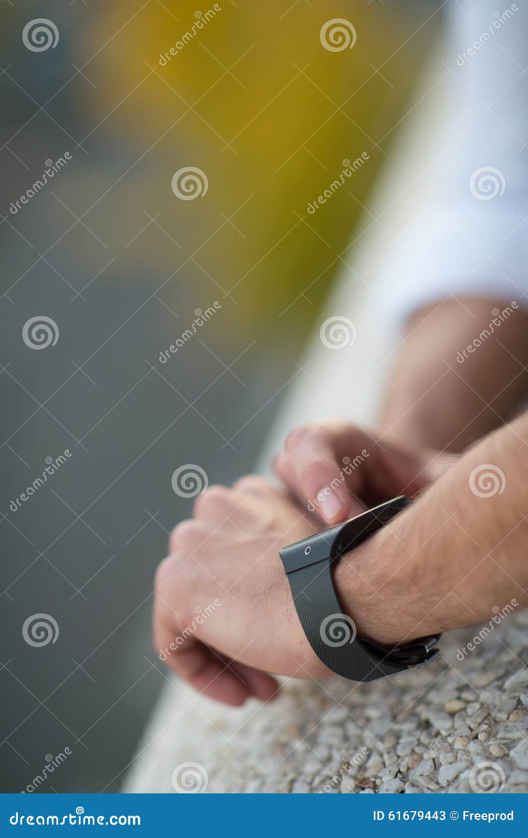 Man with Mobile Phone Connected To a Smart Watch Stock Image - Image of ...