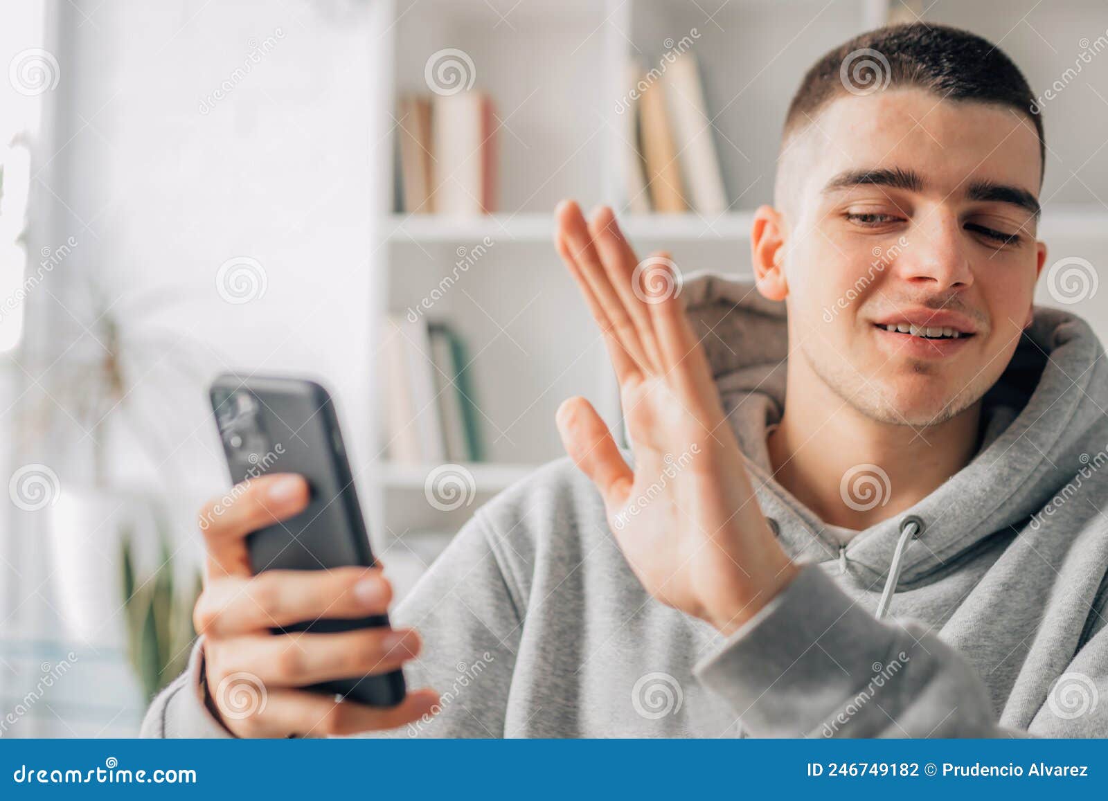 Man with Mobile Phone and Expression of Rejection Stock Photo - Image ...