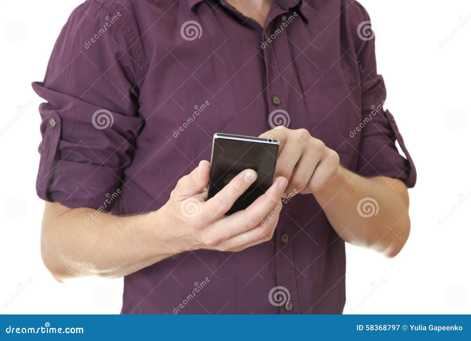 Man with Mobile Phone stock image. Image of equipment - 58368797