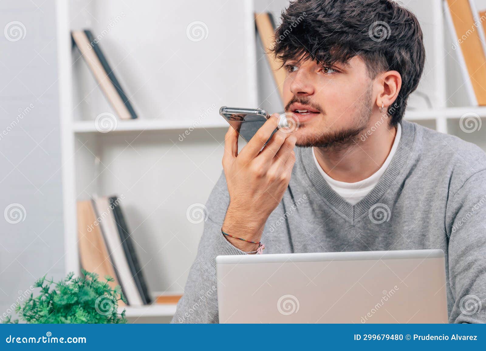 Man in with Mobile Phone and Laptop Stock Photo - Image of school ...