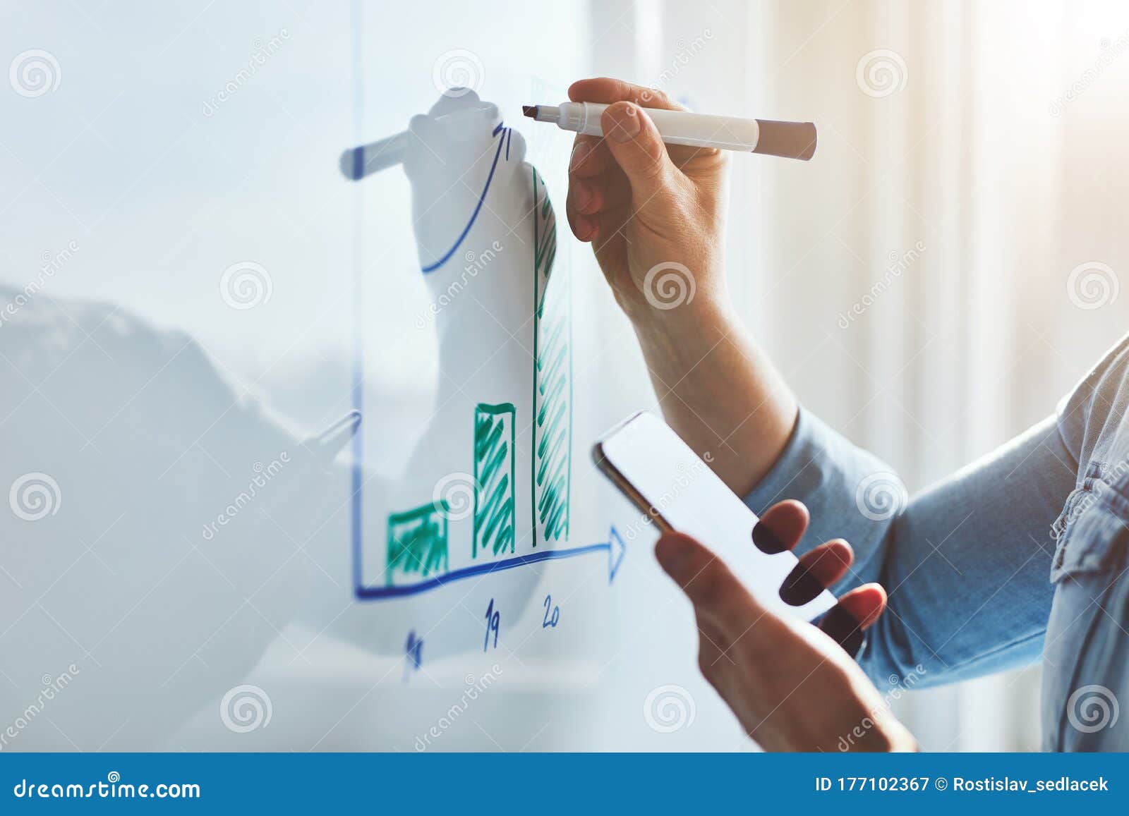Man with Marker Planning Website on Whiteboard Stock Image - Image of ...