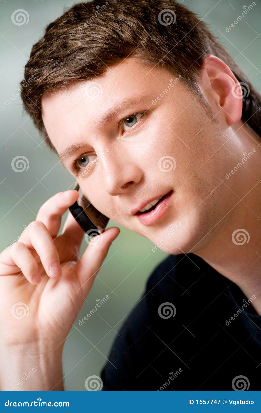 Man with Mobile Phone Outdoors Stock Image - Image of communication ...