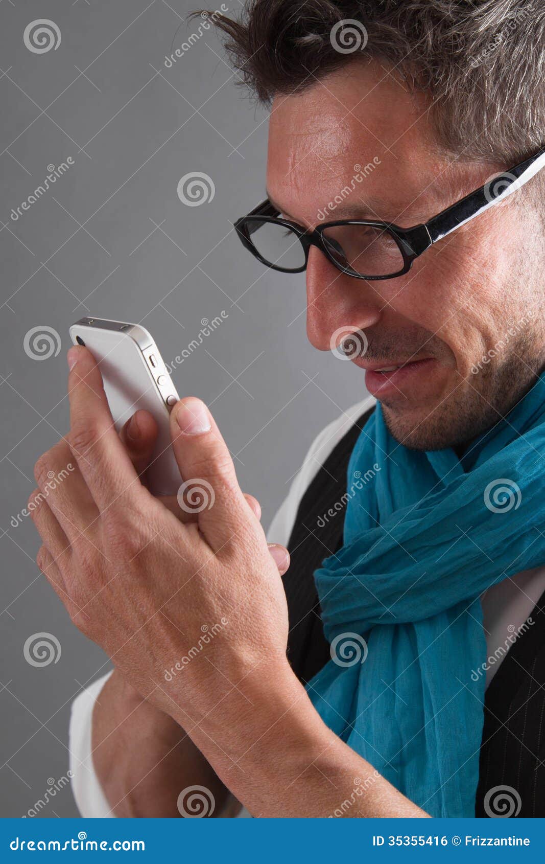 Man with mobile phone stock photo. Image of phone, enamoured - 35355416